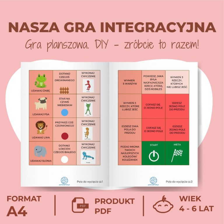 Nasza gra integracyjna. Gra planszowa DIY zróbcie to razem - Pomocetus.pl